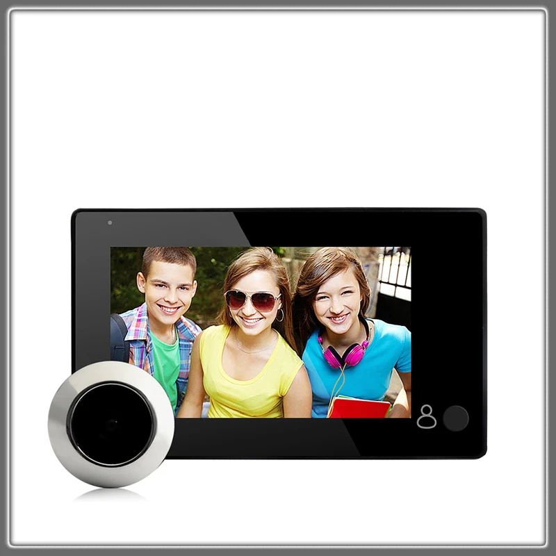 1080P Peephole Door Camera 4.3 Inch Color Screen With Door Bell LED ...