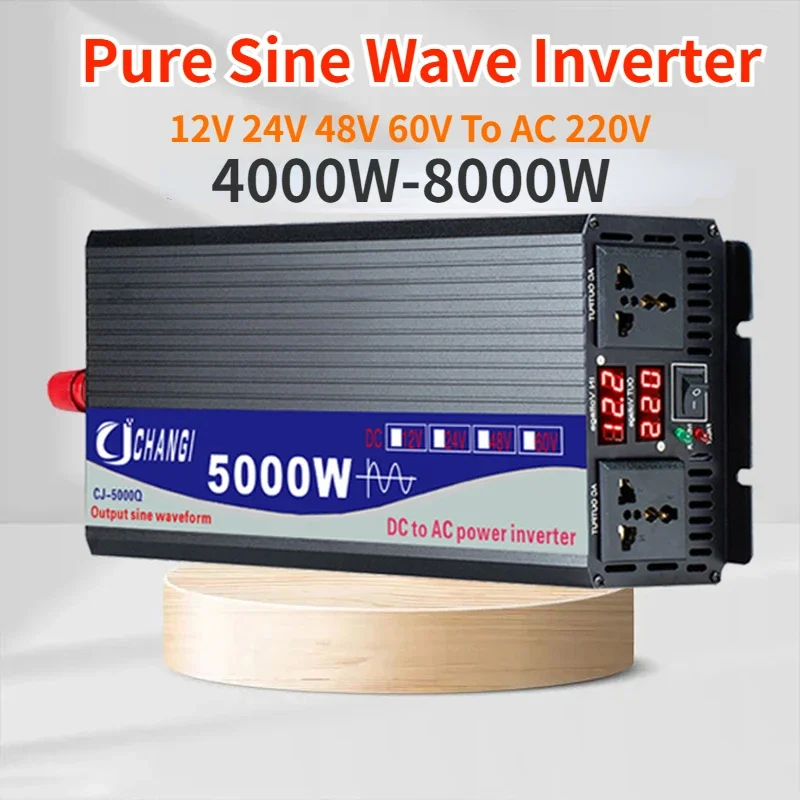 4000W-8000W-Pure-Sine-Wave-Inverter-DC12v-To-AC110v-220V-Vehicle ...
