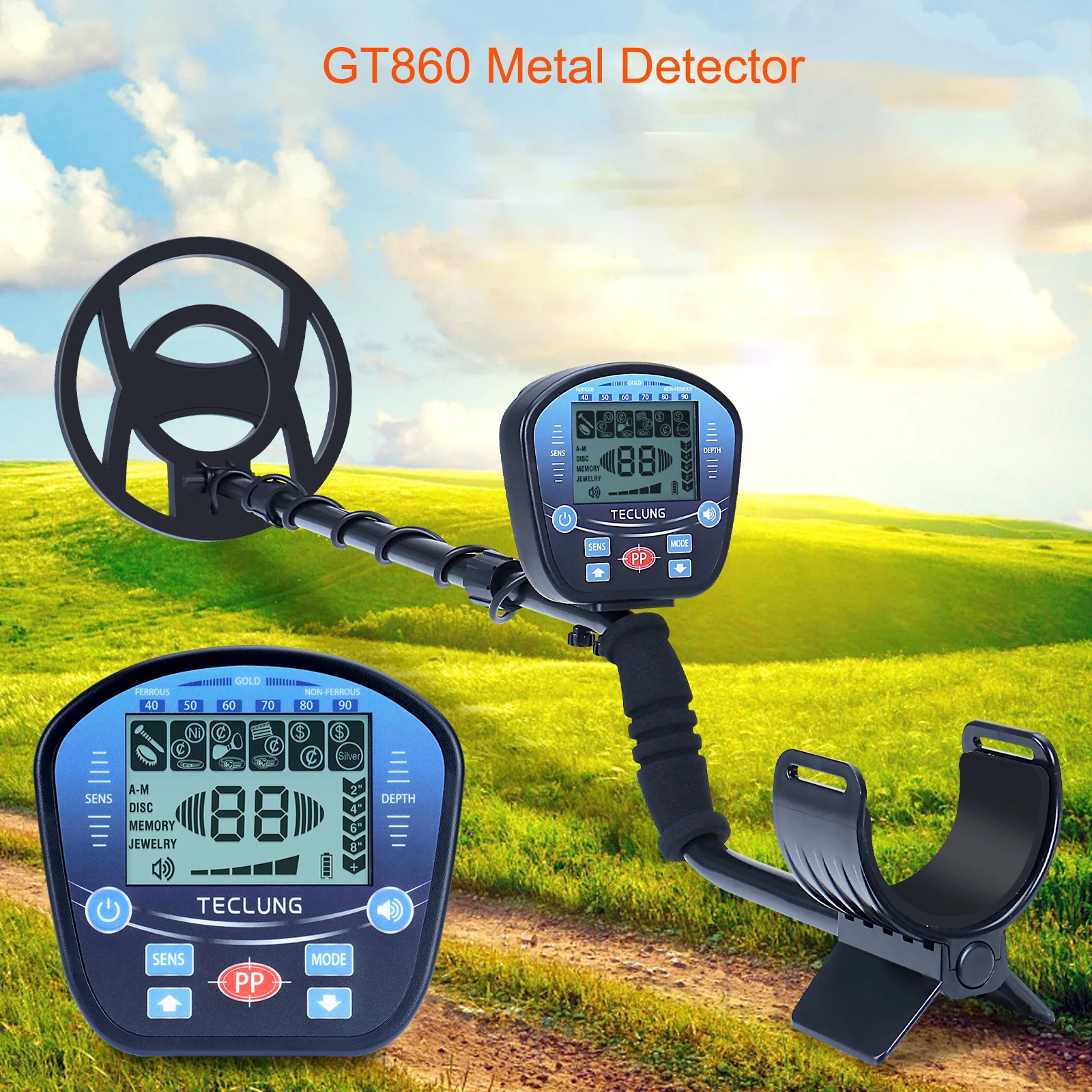 GT860 Underground Metal Detector Gold Finder Gold Detector Large LED ...