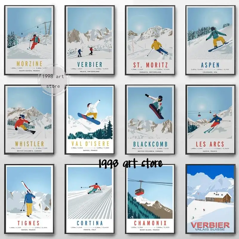 Retro Snowboard Poster: How This Vintage-Style Art Transformed My Cabin ...
