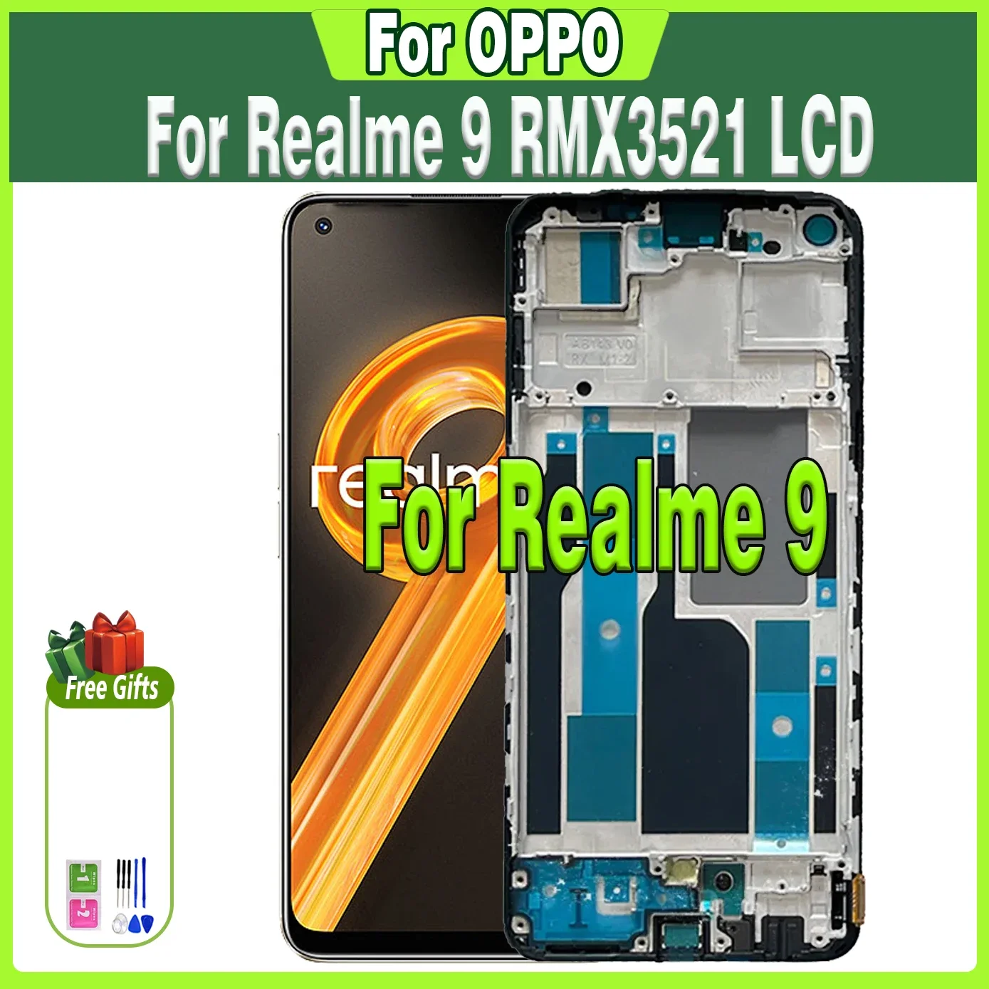 100-Tested-6-4-LCD-For-OPPO-Realme-9-RMX3521-LCD-Display-For-Realme-9 ...
