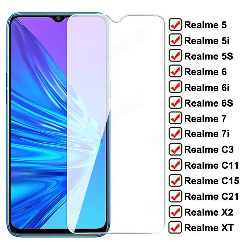 2.5D Full Glue Tempered Glass For Realme 5 6 Pro 7 Asia 5i 6i 7i Full ...
