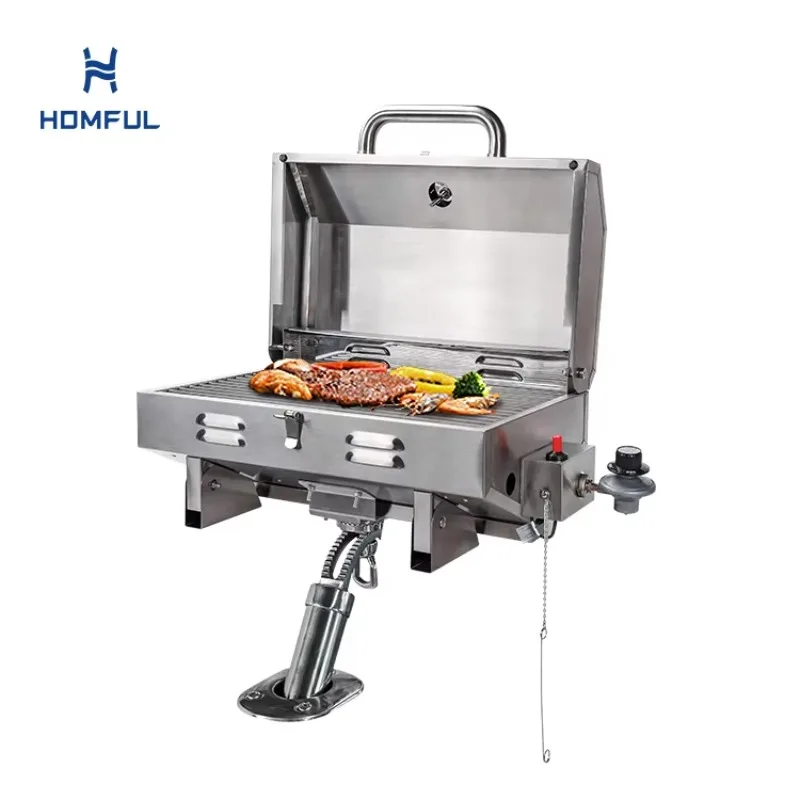 HOMFUL Marine Adjustable Boat Grill Inclined Bracket Mount BBQ Stove ...
