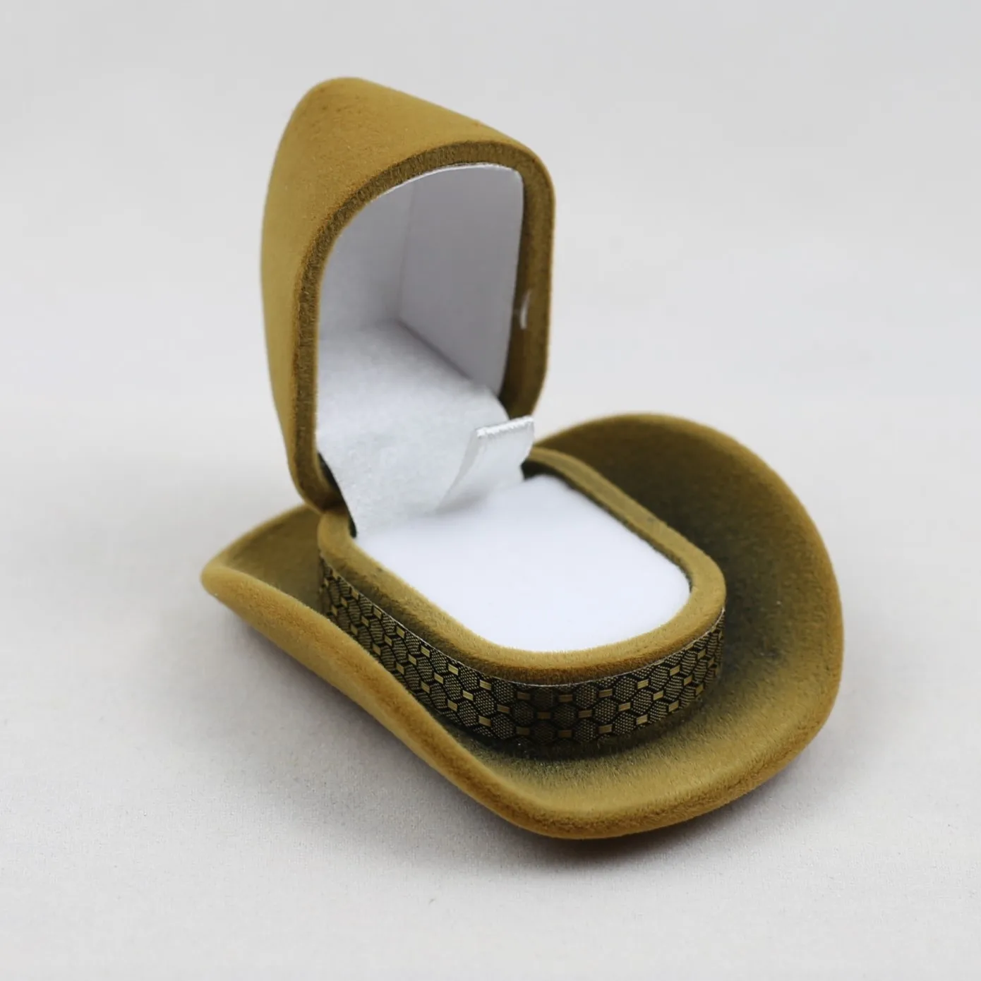 Retro Mini Cowboy Hat Ring Box Velvet Jewelry Organizer Caps Display ...