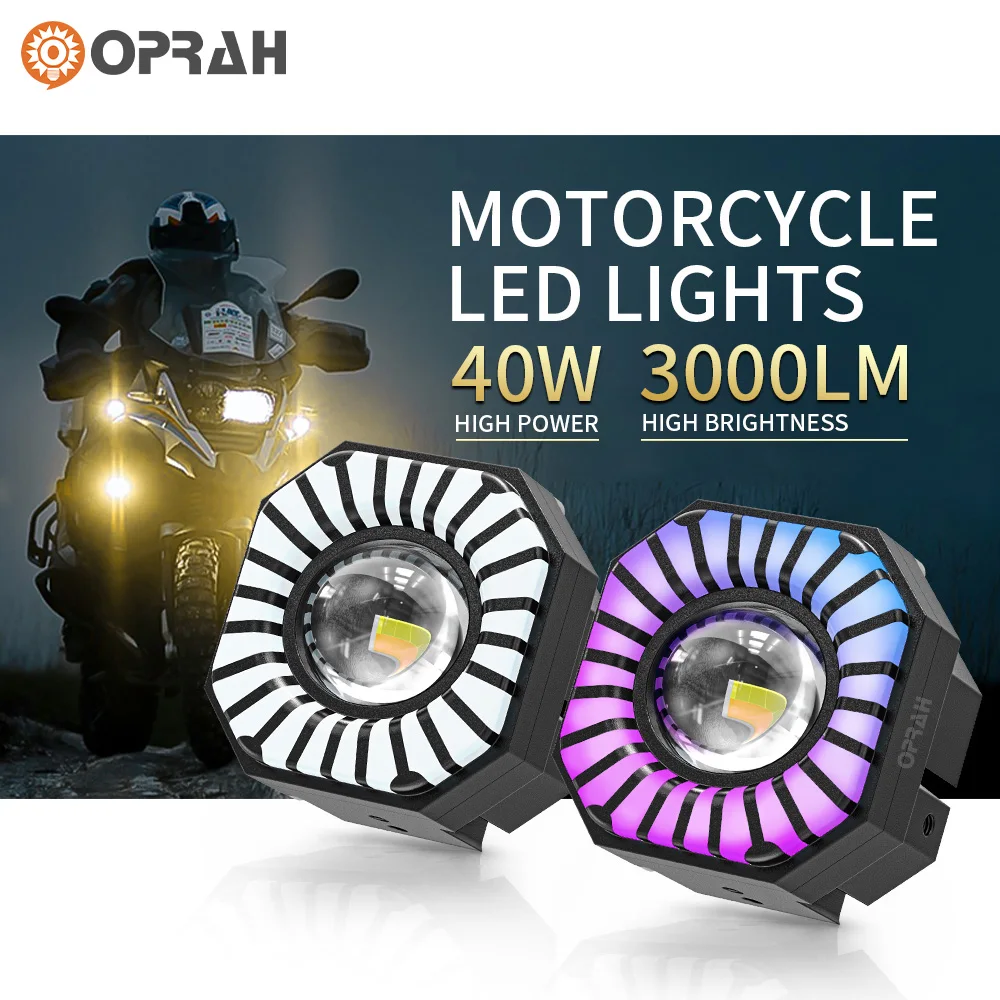 2PCS-40W-Additional-Led-Headlights-for-Motorcycle-Universal-Moto ...