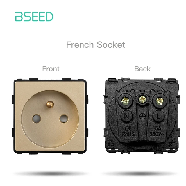 BSEED French Standard Socket DIY Parts Plastic Materials For USB Charge ...