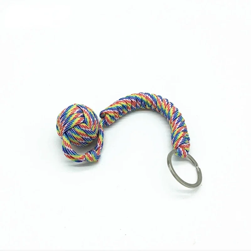 20cm Paracord Parachute Cord Rope Monkey Fist Knot Keychain Key Ring ...