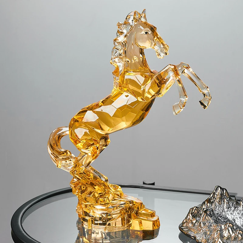 Crystal Horse Statue,Acrylic Artwork Ornament, Room Decor, Office ...