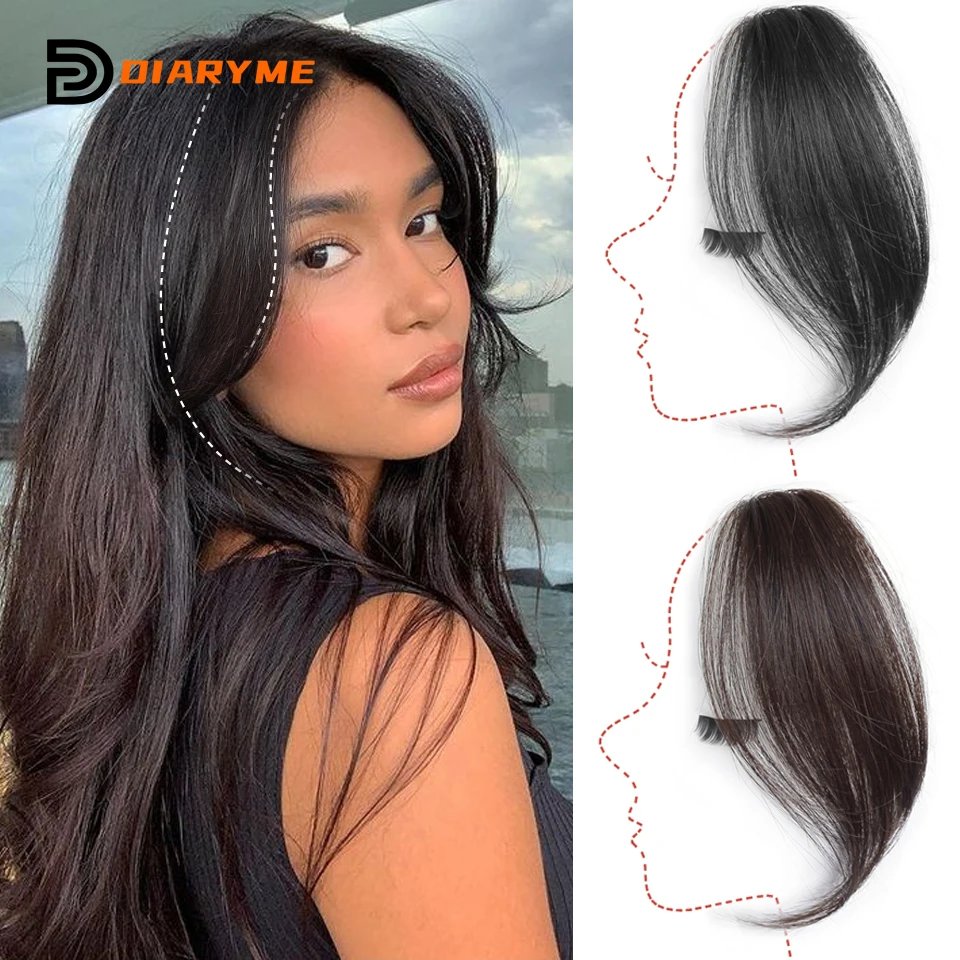 Synthetic clip on fringe bangs