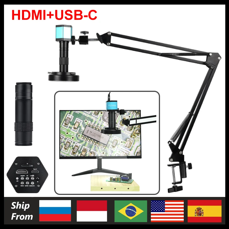 1080P-4K-HDMI-USB-FULL-HD-Industrial-Microscope-C-Mount-Digital-Camera ...