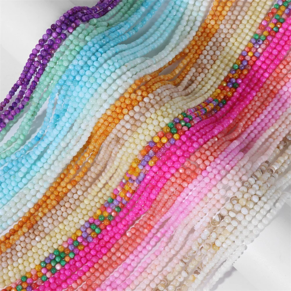 4mm-Natural-Round-Shell-Beads-Colorful-Mother-of-Pearl-Dyed-Bead-Loose ...