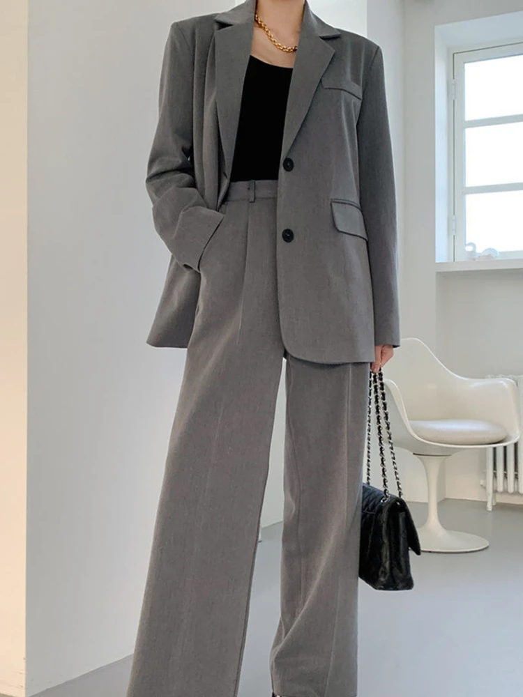 Women-s-Trousers-Suit-Casual-Long-Sleeve-Jacket-High-Waist-Pant-Female ...