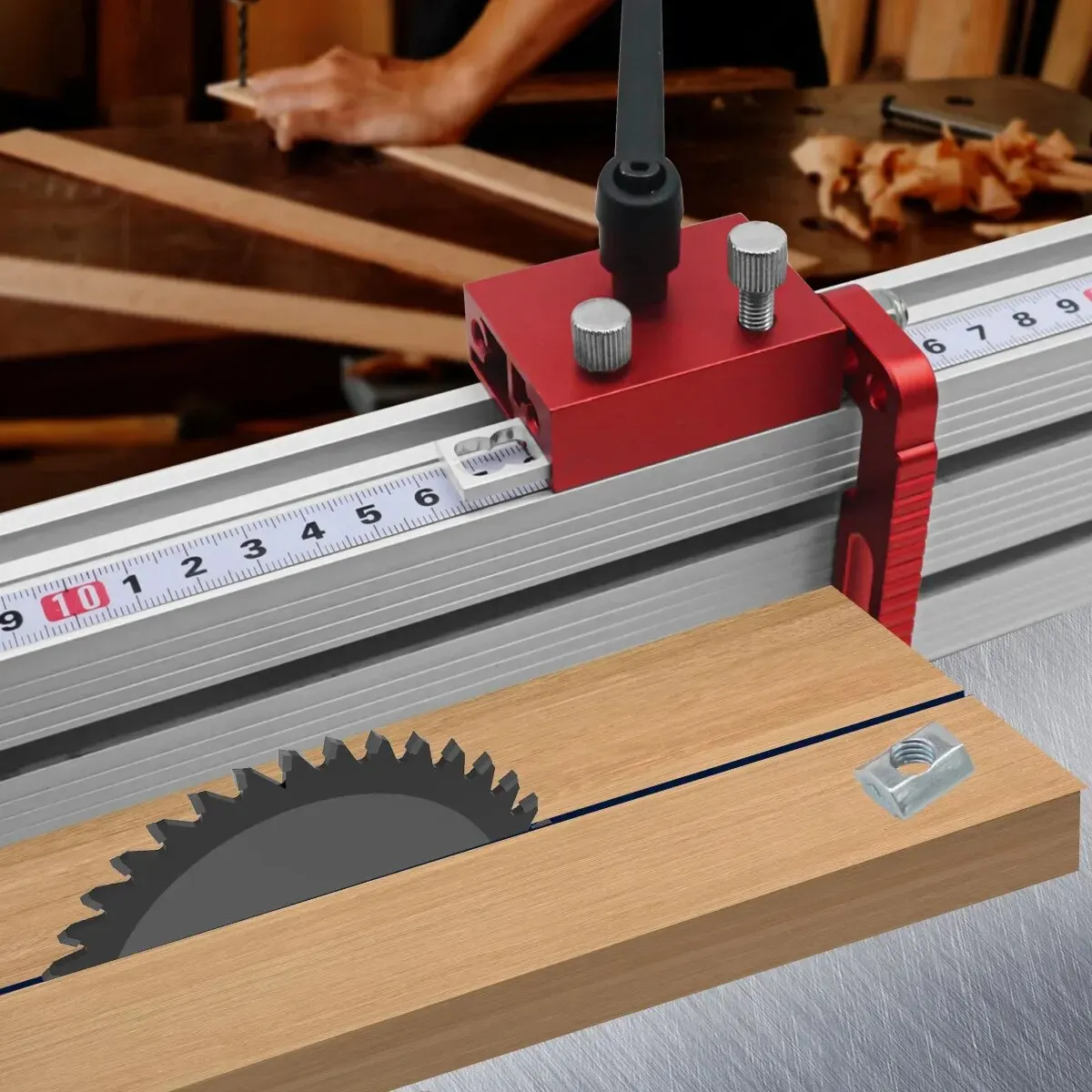 Adjustable Fence Flip Stop - Miter Track Stop Alloy Steel T Slot Stop ...