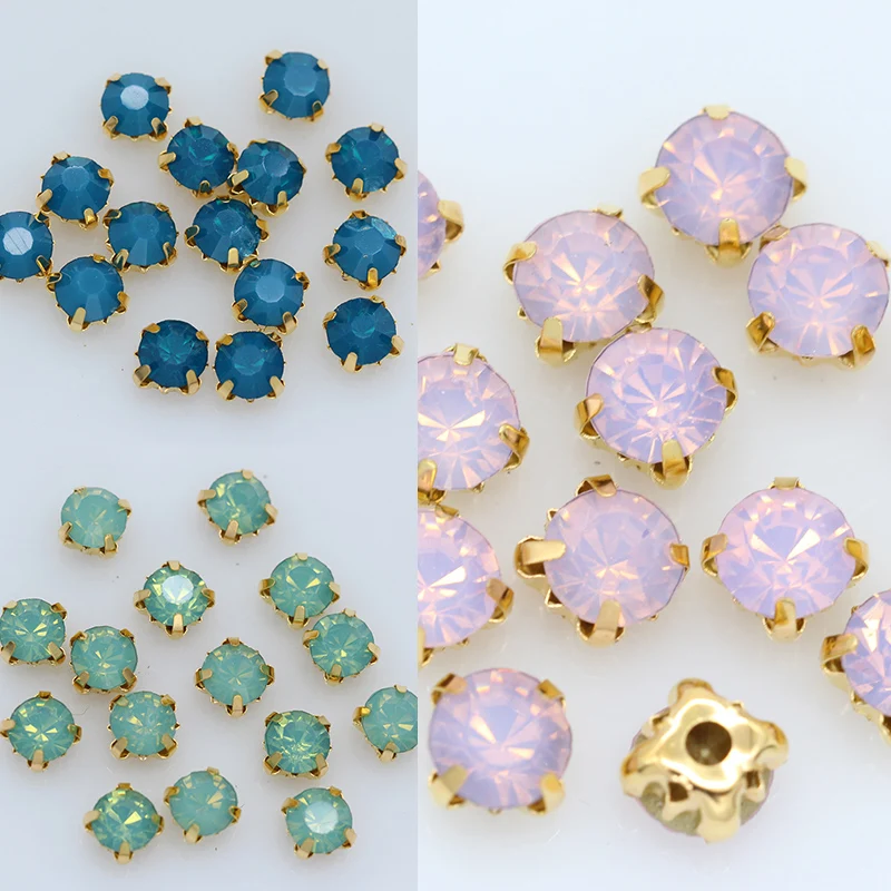 high-quality-chatons-4mm-5mm-6mm-7mm-with-Claws-gold-Setting-pink-blue ...