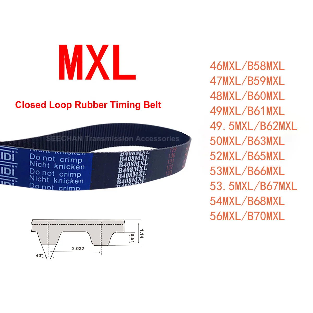 1Pcs-MXL-Closed-Loop-Timing-Belt-Width-6mm-10mm-Rubber-Synchronous-Belt ...
