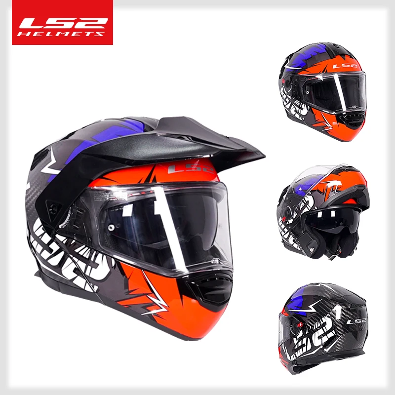 New-LS2-FF903-Carbon-Fiber-Off-Road-Motocross-Helmets-Full-Face-Dual ...