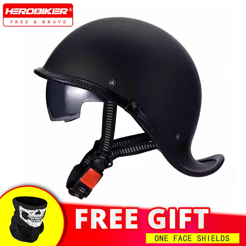 Casco Moto Helmet Half Face Windshield Motorcycle Helmet Motocross ...