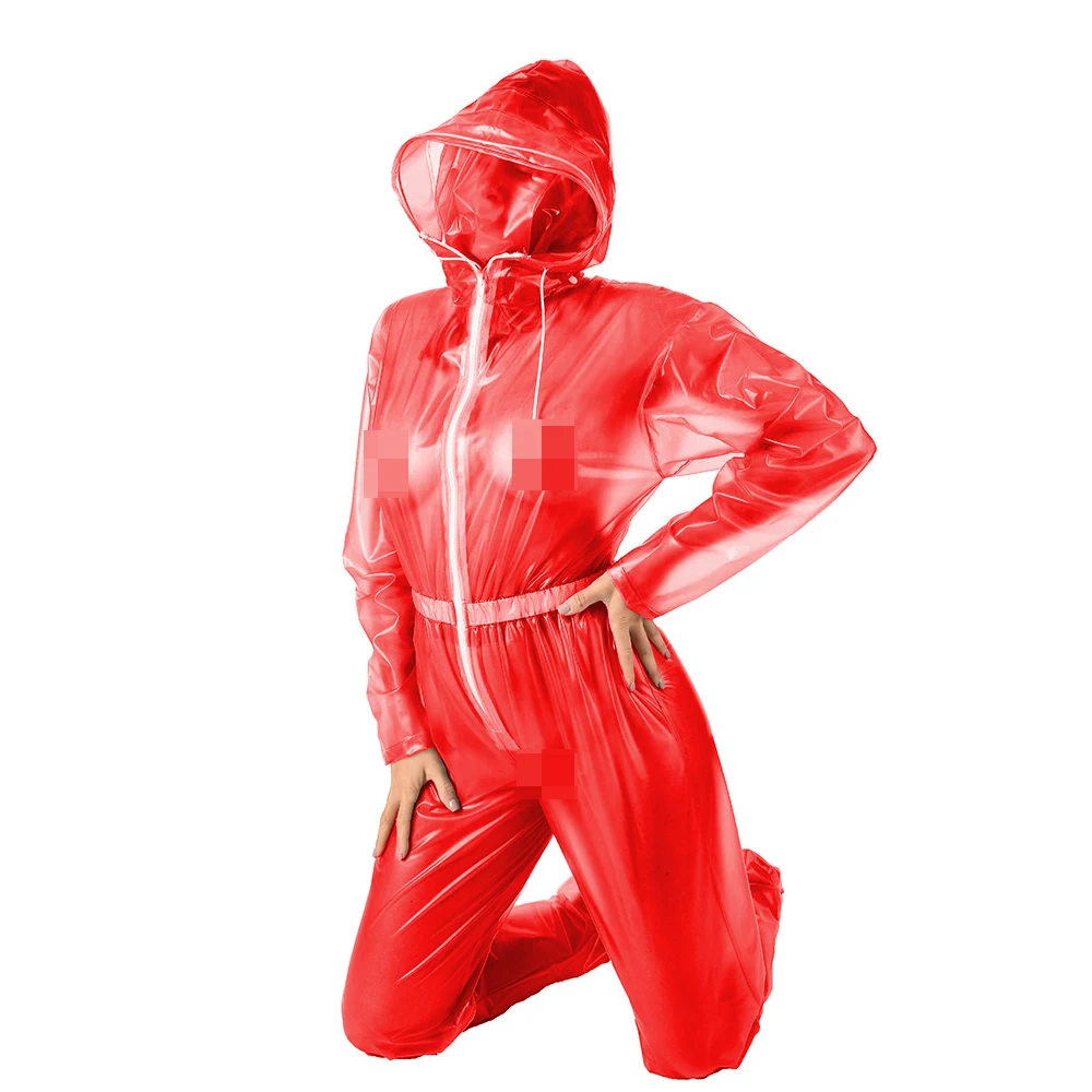 Clear-PVC-Plastic-Full-Sleeve-Hooded-Rompers-Unsiex-Exotic-Zentai-Full ...
