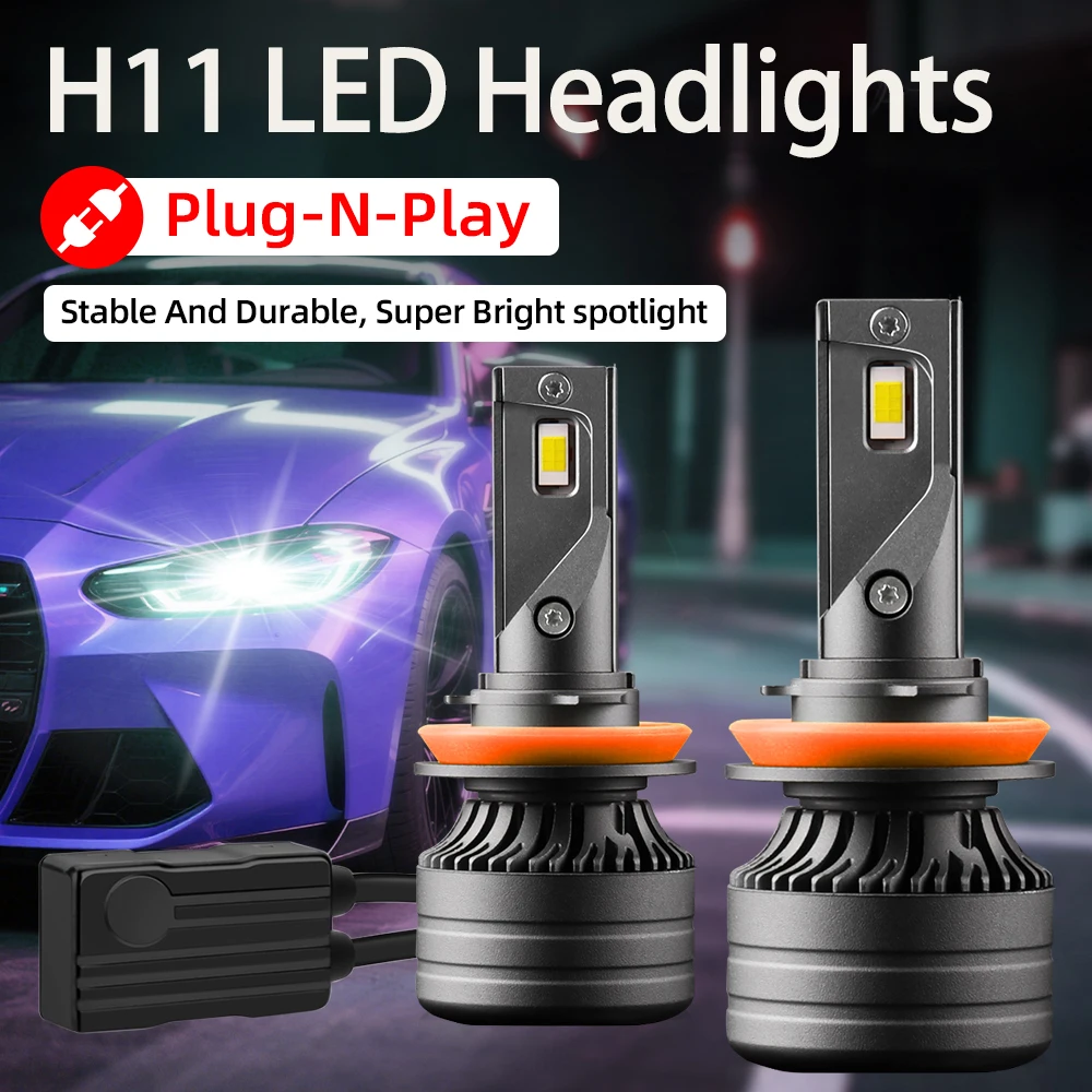 18000LM CSP Chips 180W LED Bulbs Single Beam H11 Turbo FAN Design Car ...