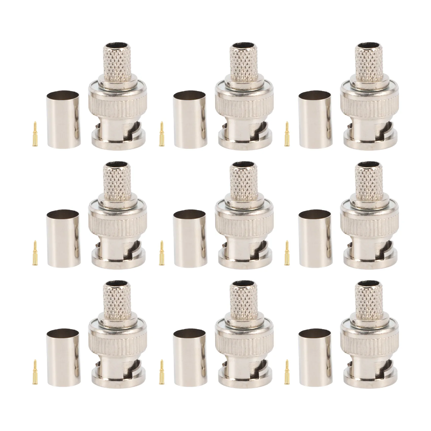 30PCS-BNC-Male-Crimp-Connector-for-CCTV-System-Female-Coupler-Connector ...