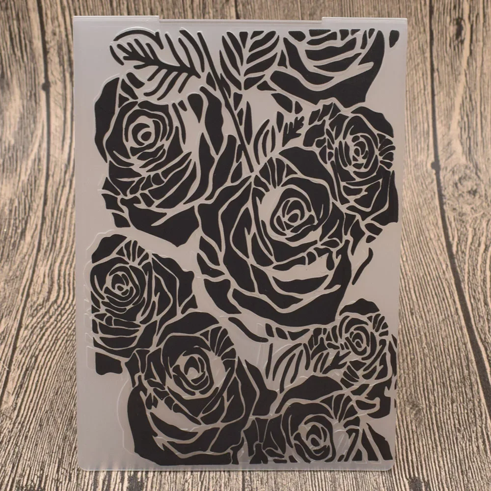 Rose Flowers Plastic Embossing Folders for DIY Scrapbooking Wedding ...