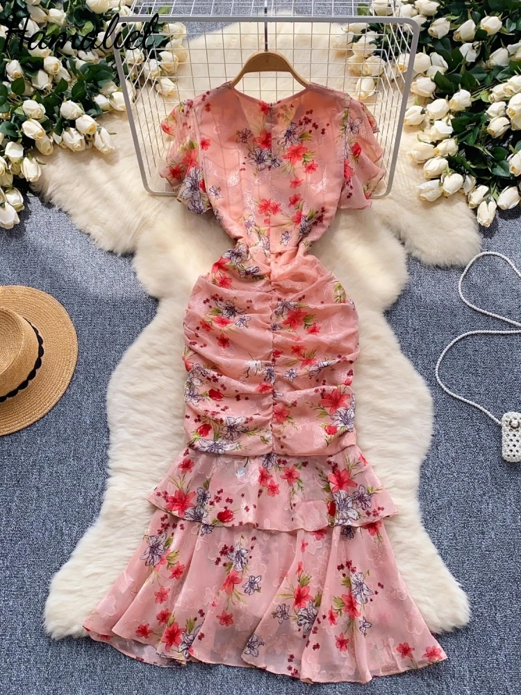 Elegant-Formal-Evening-Party-Drawstring-Folds-Lace-Up-Irregular-Ruffles ...