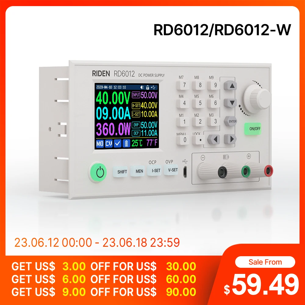 RD RD6012 RD6012W USB WiFi DC to DC Voltage Step down Bench Power ...