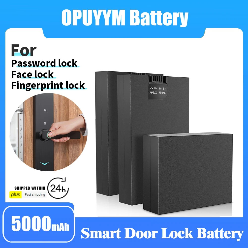 7-4V-5000mAh-Smart-Door-Lock-Battery-Rechargeable-18650-Lithium-ion ...