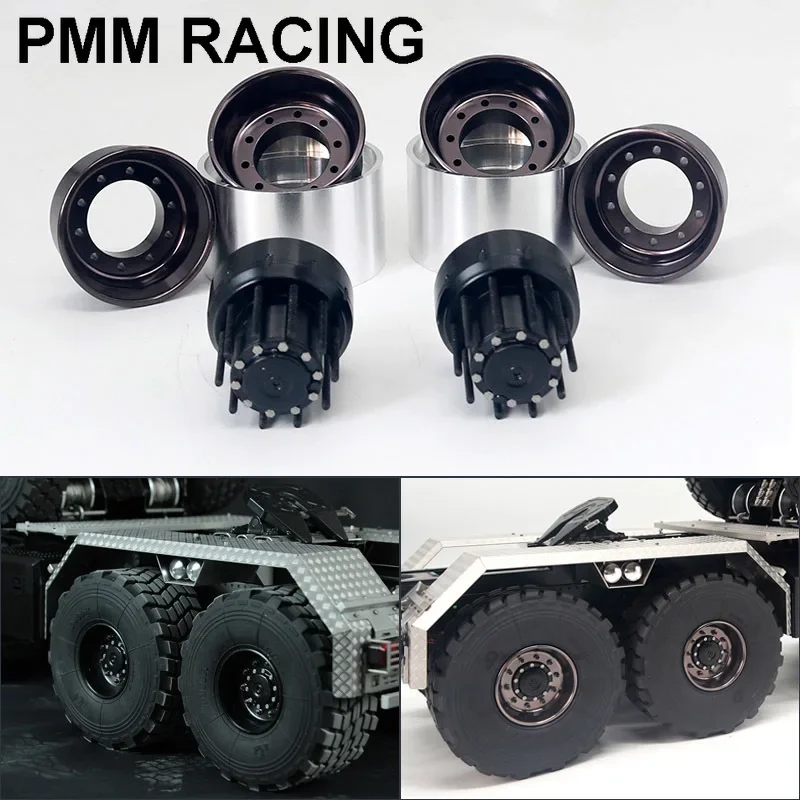 1-Pair-Metal-Simulation-Wheel-Rear-Hub-for-1-14-Tamiya-RC-Truck-Trailer ...