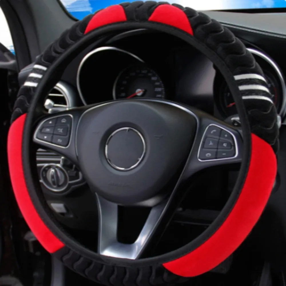 Car Steering Wheel Cover Plush Little Monster Elastic Warm Anti-slip ...