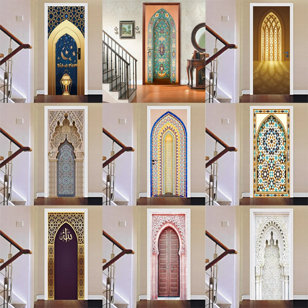 PVC-Self-adhesive-Removable-Muslim-Arabic-Door-Sticker-Wallpaper-Living ...