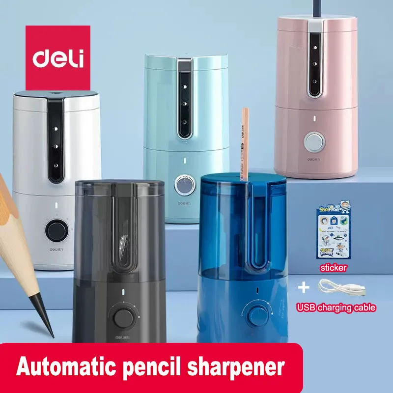 Deli Automatic Electric Pencil Sharpener for Children Colored Pencil Sharpner Machine Office ...