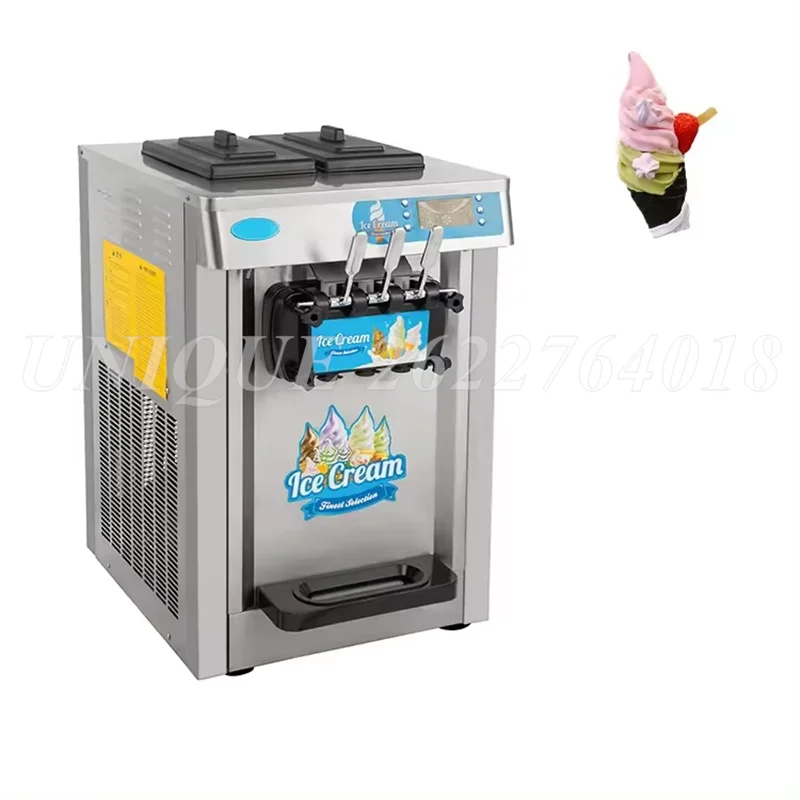 Desktop-3-Flavors-Mini-Soft-Ice-Cream-Machine-with-Air-Pump-Cone-Ice ...