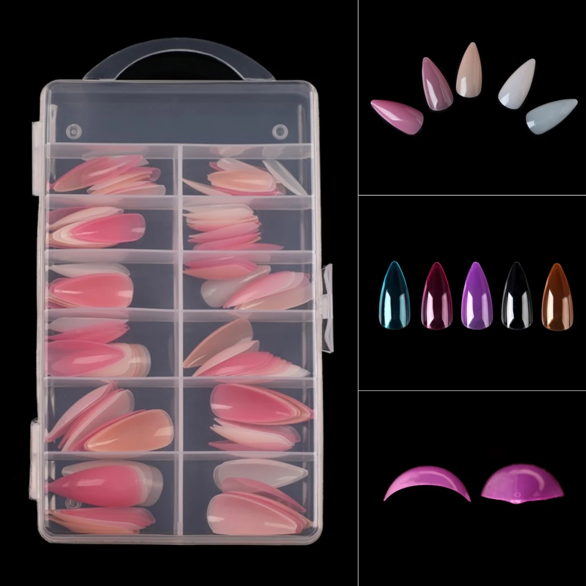 120pcs-box-Medium-Almond-Gel-X-Nails-Extension-System-Tips-Full-Cover ...