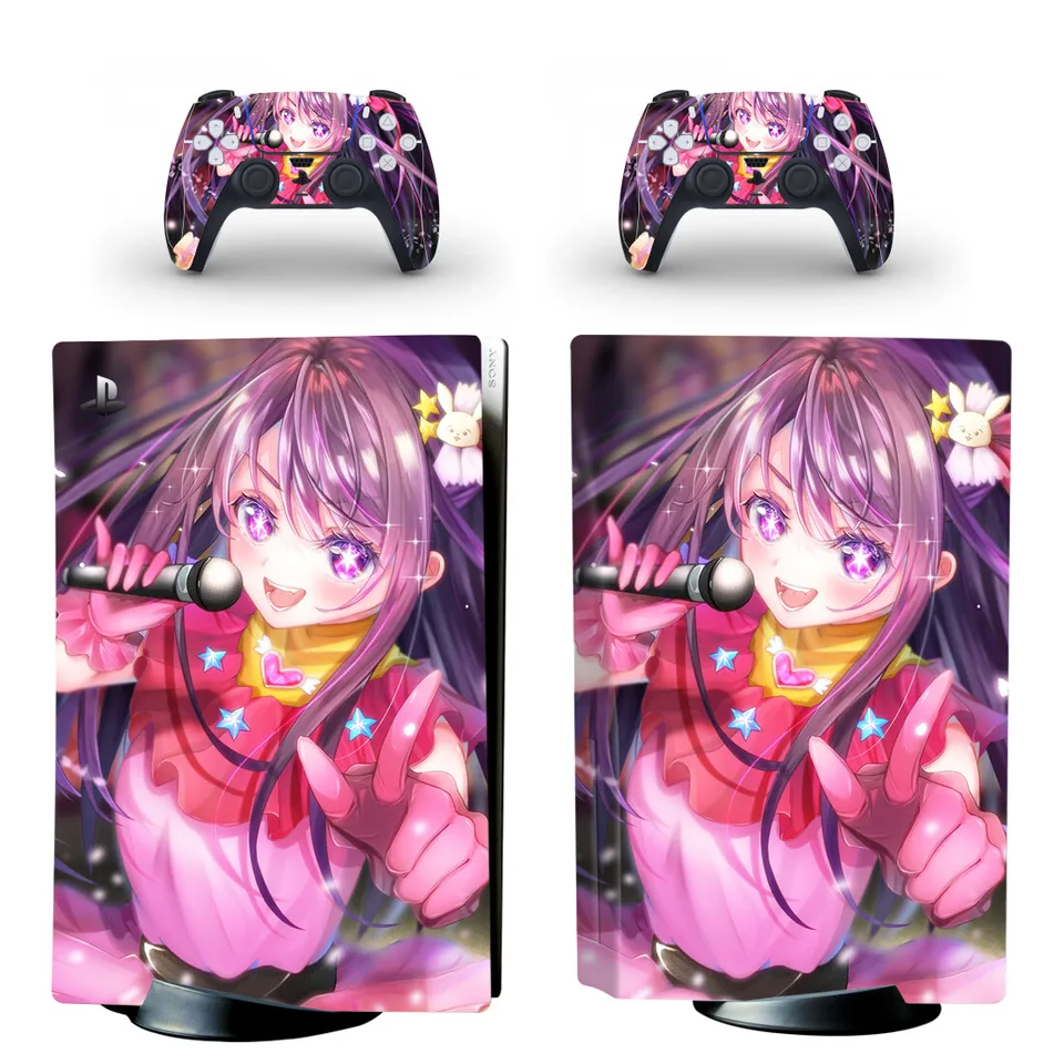 Anime Ps5 Skin Anime Girl Vinyl Skin Decals - Full Set For Console Disc ...