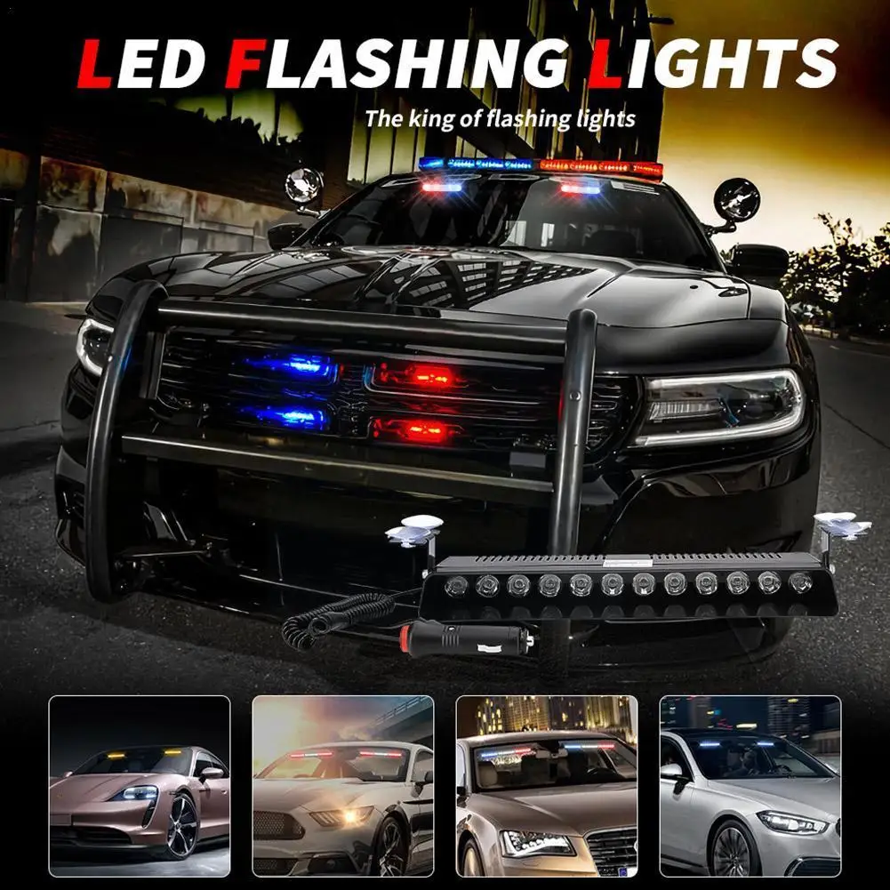 Police Flashing Light Car Emergency LED Strobe Flasher Lamp Amber Red ...