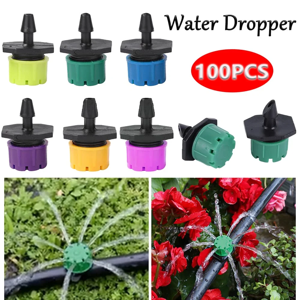 100PCS-Adjustable-Water-Dropper-Micro-Flow-Irrigation-Hose-Drip-Head ...