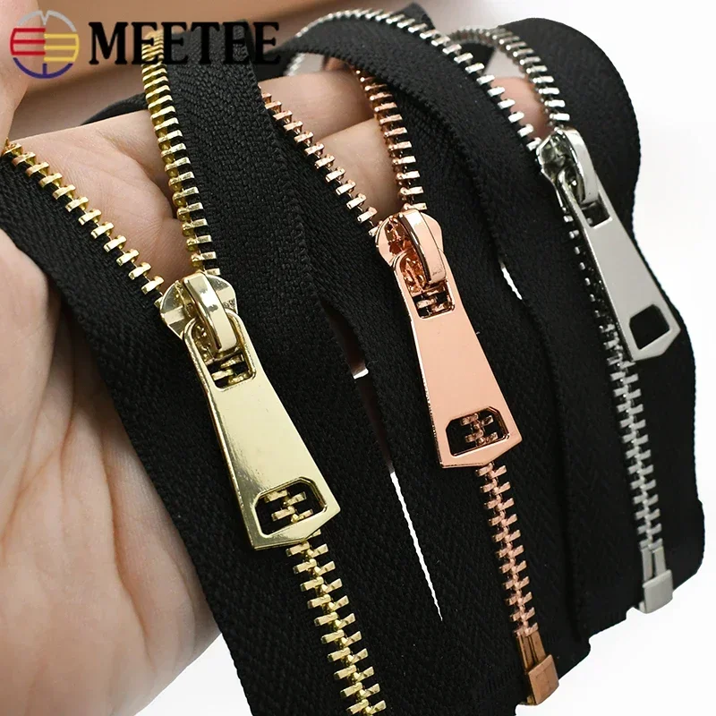 1/2/3Pcs Meetee 15-80cm 5# Sewing Metal Zippers Closure Open/Close-End ...