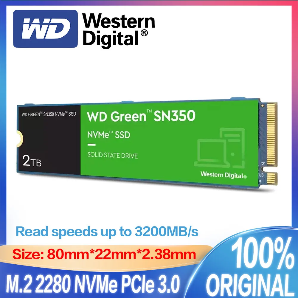 웨스턴 디지털 480 기가 바이트 WD SN350 NVMe SSD PCIe 3.0 M.2 2280 240G 1 테라바이트 최대 ...
