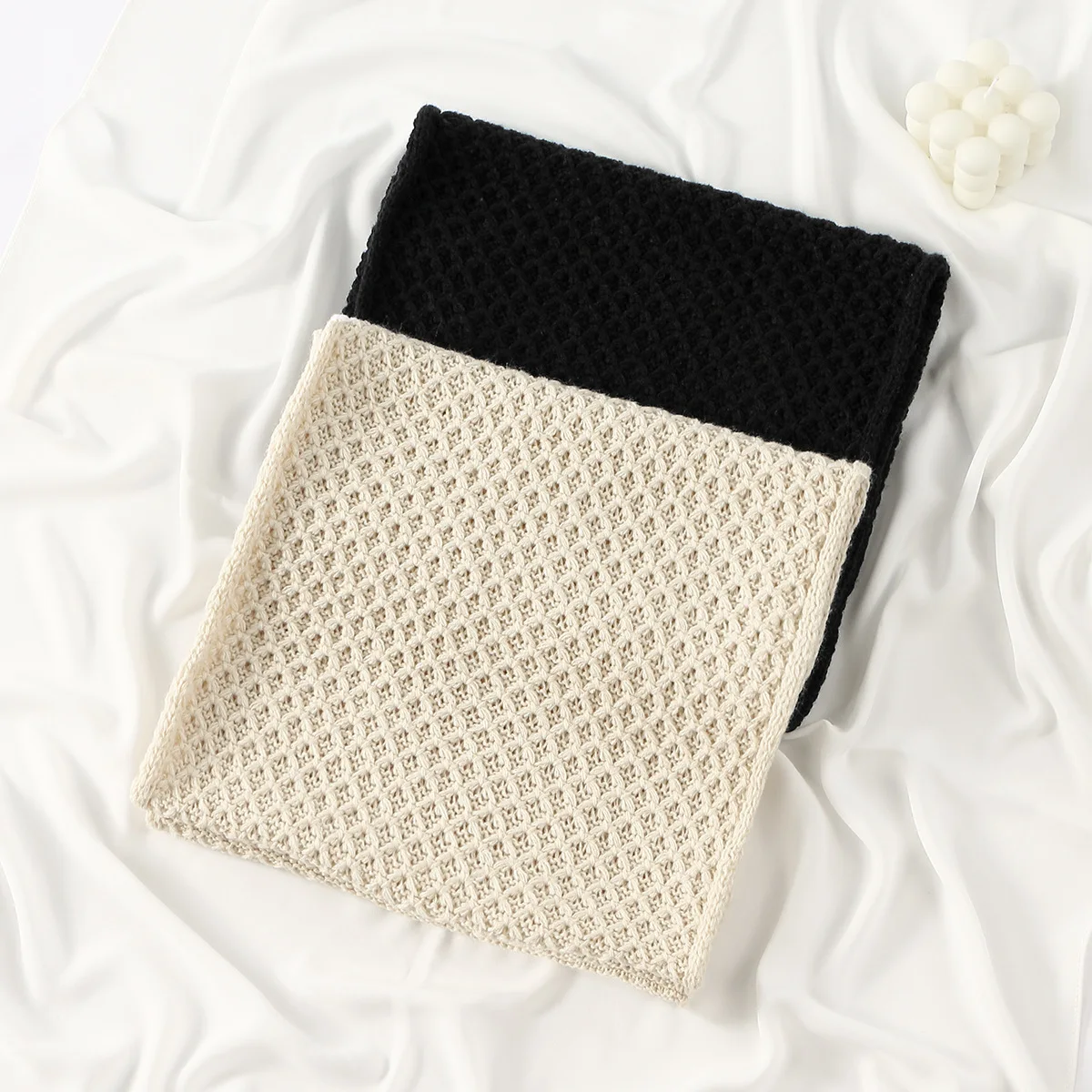 Fashionable Unisex Knitted Corn Twist Scarf Hollow Design Winter Warm ...
