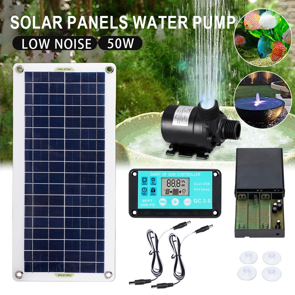 50W-800L-H-Brushless-Solar-Power-Water-Pump-Set-Ultra-quiet-Submersible ...