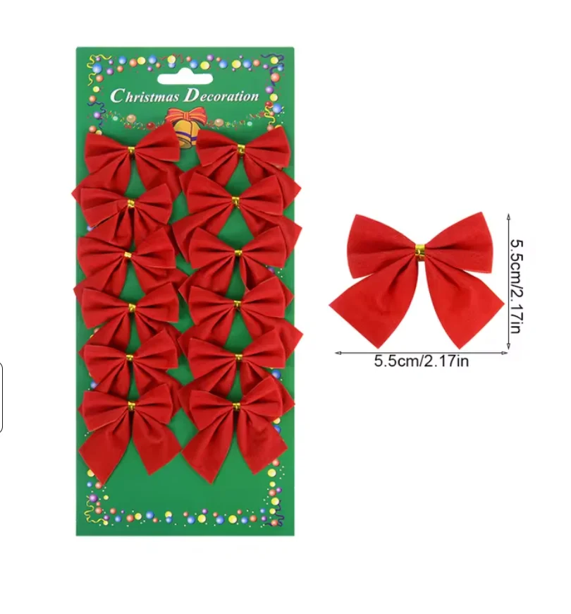 Christmas-Small-Bow-Red-Gold-Mini-Xmas-Tree-Bowknot-Pendant-Ornaments ...