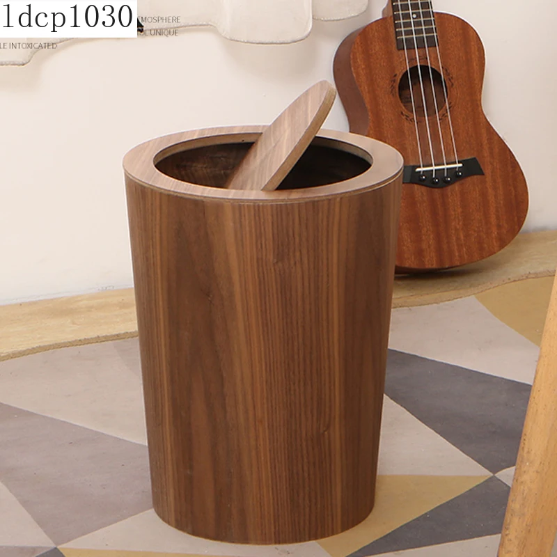 Nordic-Simple-Wooden-Creative-Trash-Can-Household-Trash-Can-with-Lid ...