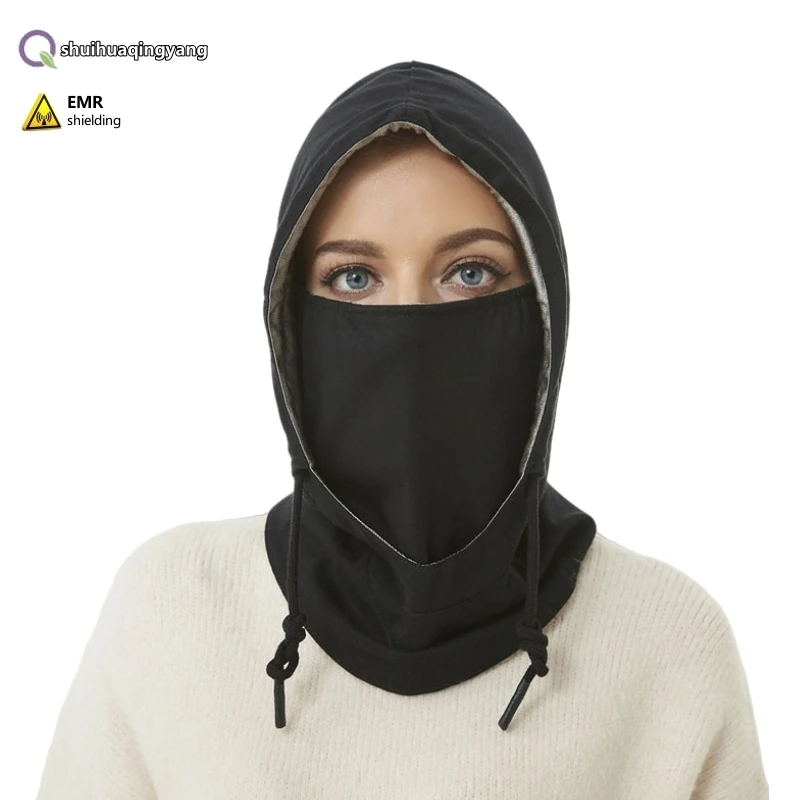 Genuine electromagnetic radiation protective silver fiber head hood ...
