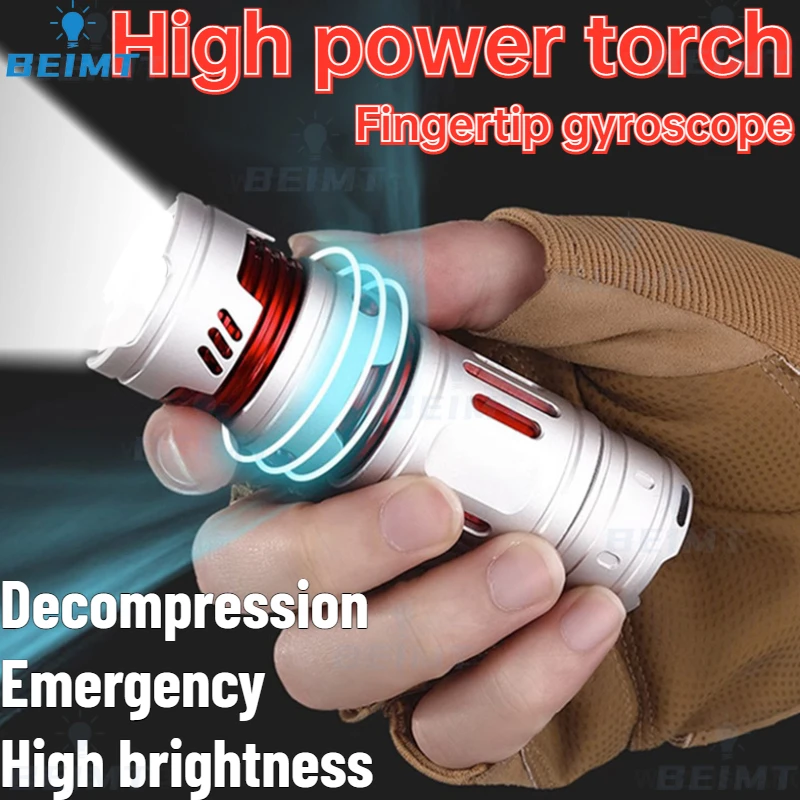 USB-C-Charging-Portable-Electric-Torch-High-Power-LED-Flashlight-EDC ...