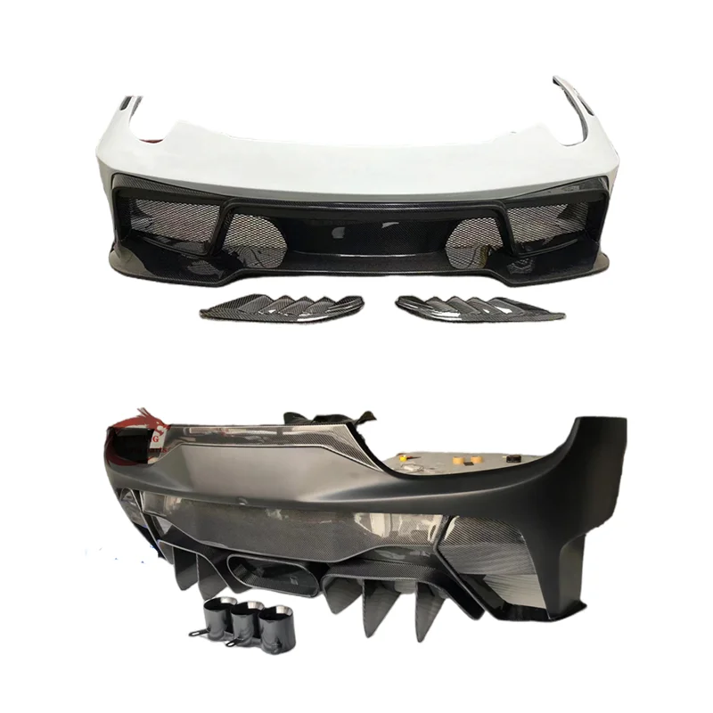 Vors-style-semi-carbon-fiber-front-bumper-rear-bumper-exhaust-body-kit ...