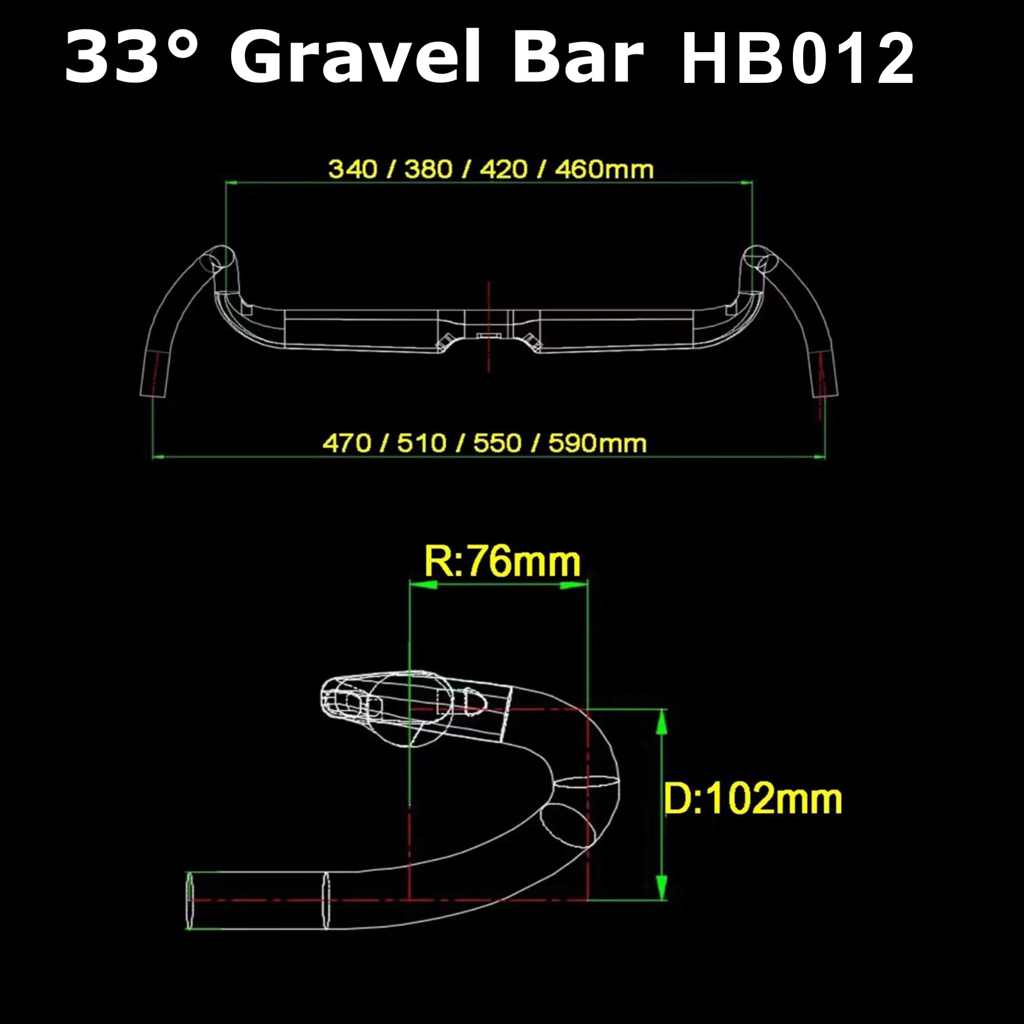 Carbon Gravel Handlebar 33° Flare Bar DI2 Cycle Cross Road Bike ...