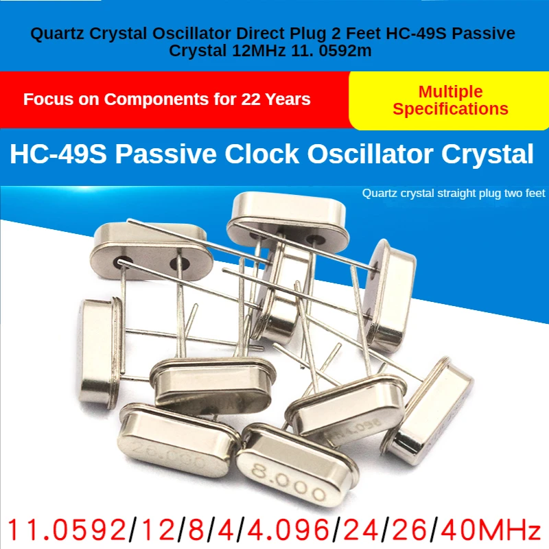 10pcs-Quartz-Crystal-Oscillator-In-line-2-pin-HC-49S-Passive-Crystal ...