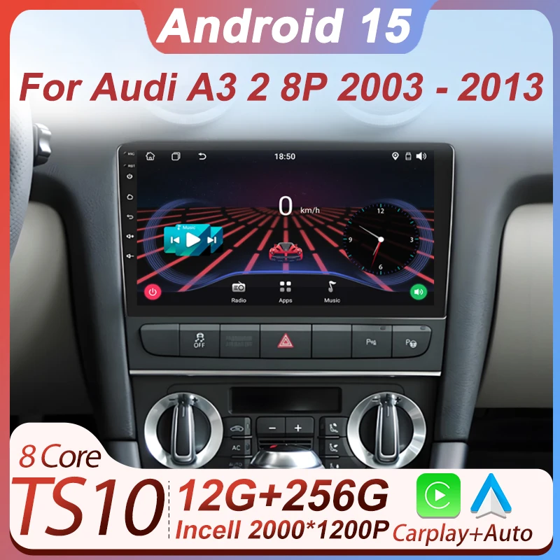 Android 15 8 Core For Audi A3 2 8P 2003 - 2013 S3 2 2006 - 2012 RS3 1 ...