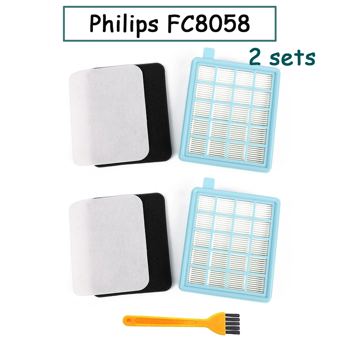 Filter set FC8058/01 for Philips Power Pro Active And Compact Vacuum ...